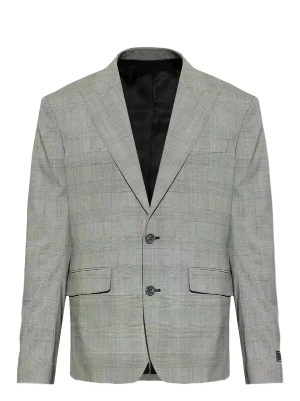 Balmain Check Two-button Blazer - Grey