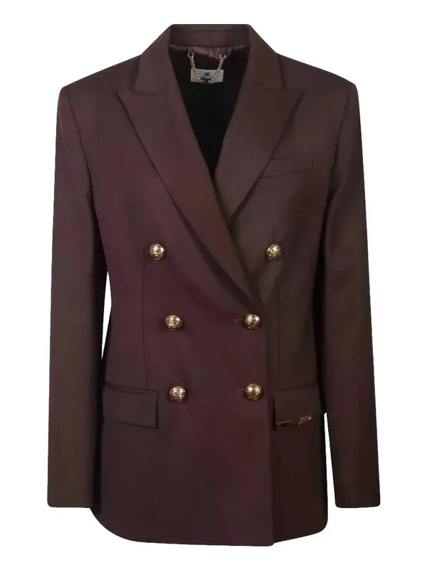 Elisabetta Franchi Peaked-lapel Double-breasted Blazer - Brown