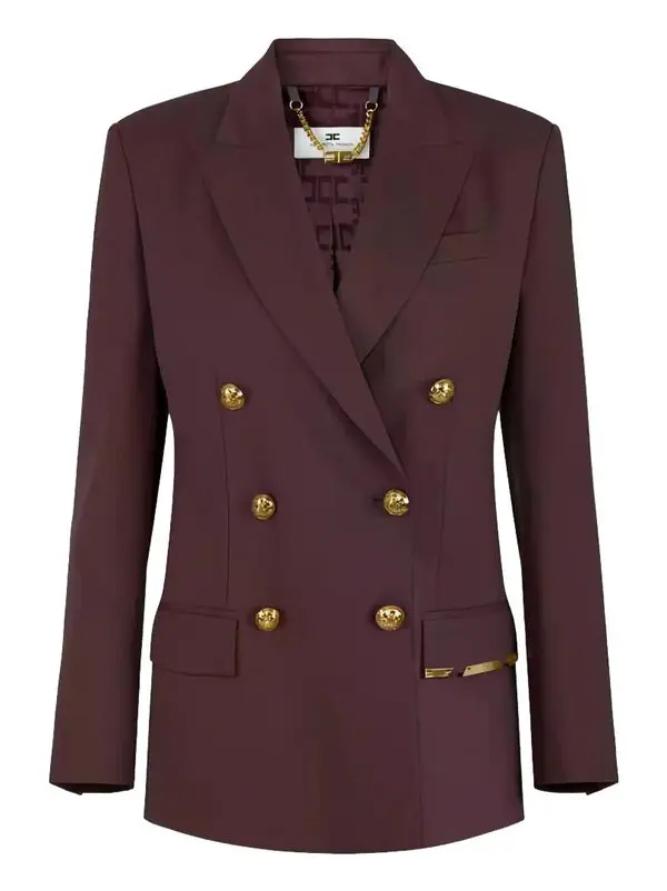 Elisabetta Franchi Peaked-lapel Double-breasted Blazer - Brown