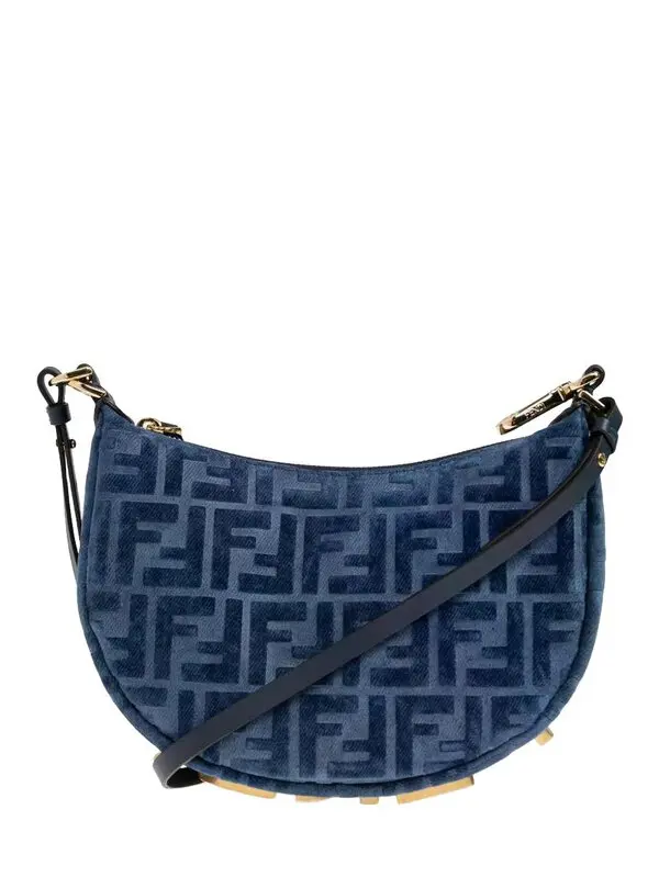 Fendi Mini Graphy Monogram-logo Shoulder Bag - Blue