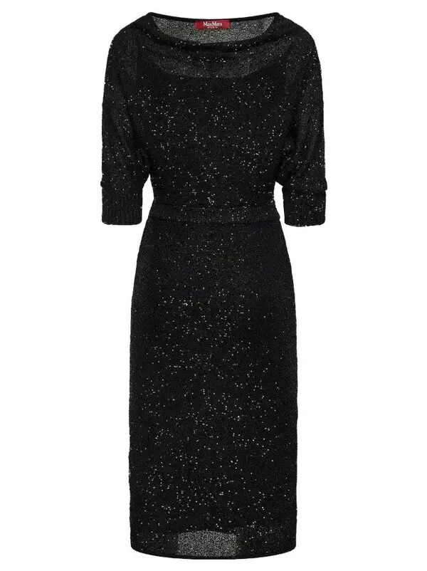 Max Mara Sequin-embellished Midi Dress - Black