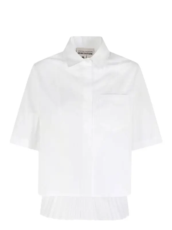 SEMICOUTURE Dominga Pleated Shirt - White
