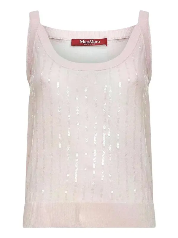 Max Mara Cosetta Sequin-embroidered Top - Pink