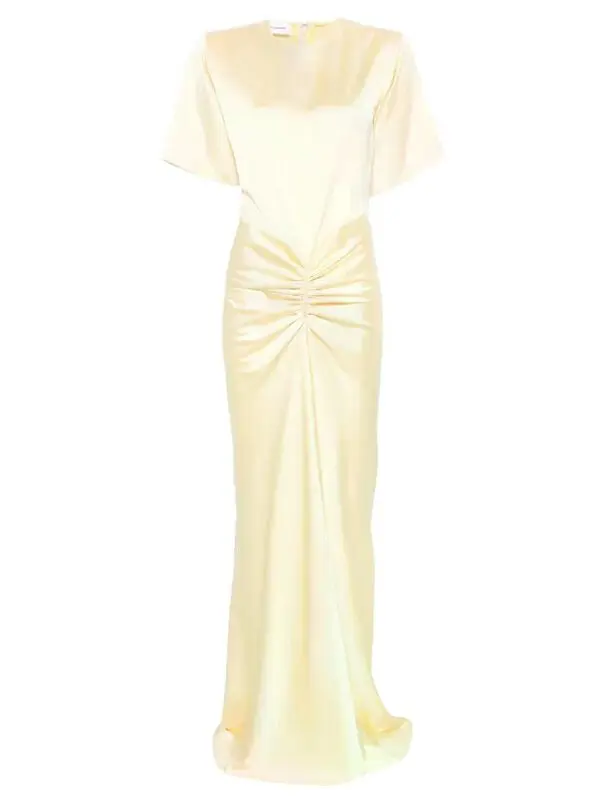 Andamane Iris Draped Maxi Dress - Yellow