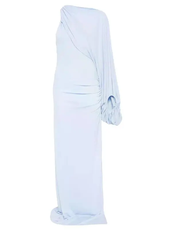 Andamane Selene Draped One-shoulder Maxi Dress - Blue