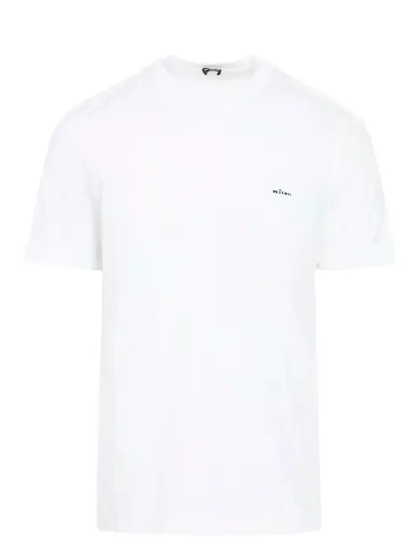 Kiton Embroidered Logo Cotton T-shirt - White