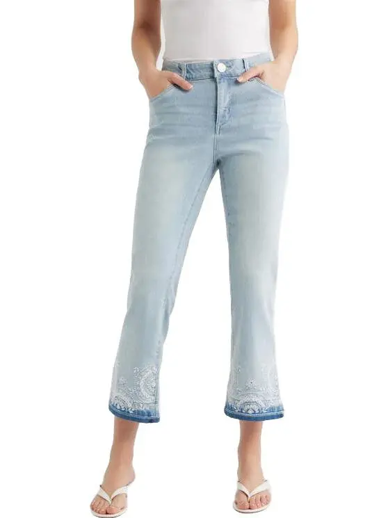 Wit & Wisdom High Waist Ankle Bootcut Jeans - Powder Blue Artisanal