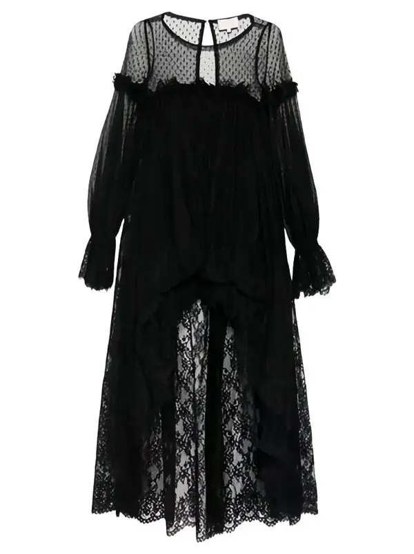 Luisa Spagnoli Ruffled-lace Maxi Dress - Black
