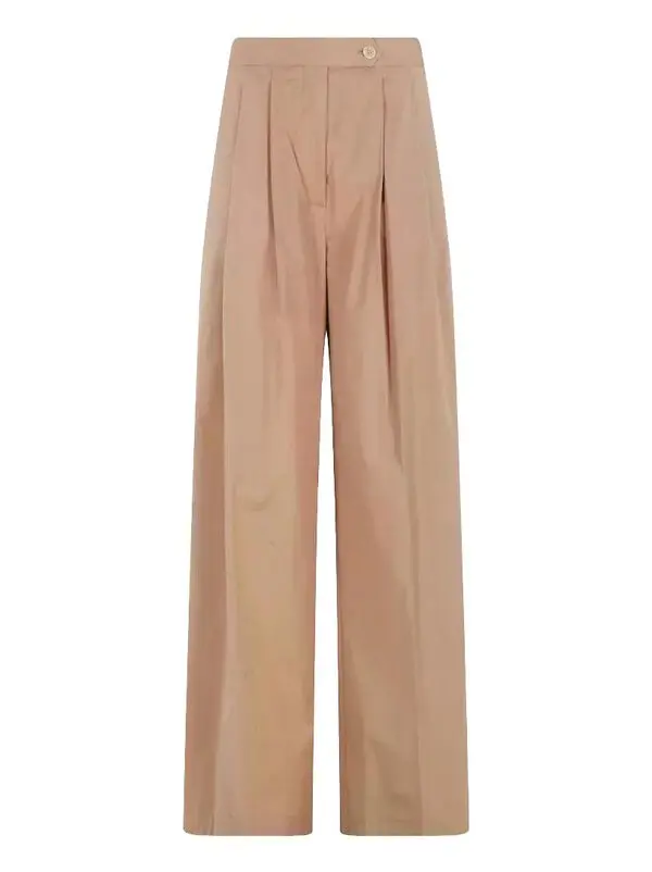 SEMICOUTURE Pleated Wide Leg Trousers - Neutrals