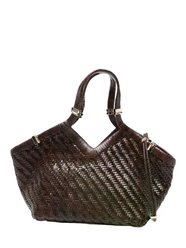 Benedetta Bruzziches Woven Leather Tote Bag - Brown