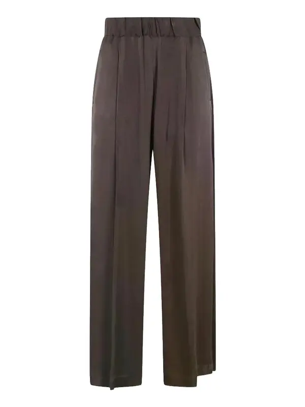 SEMICOUTURE Elasticated Wide Leg Trousers - Brown