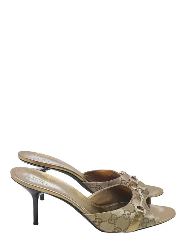 Gucci Horsebit Heeled Sandals - Gold