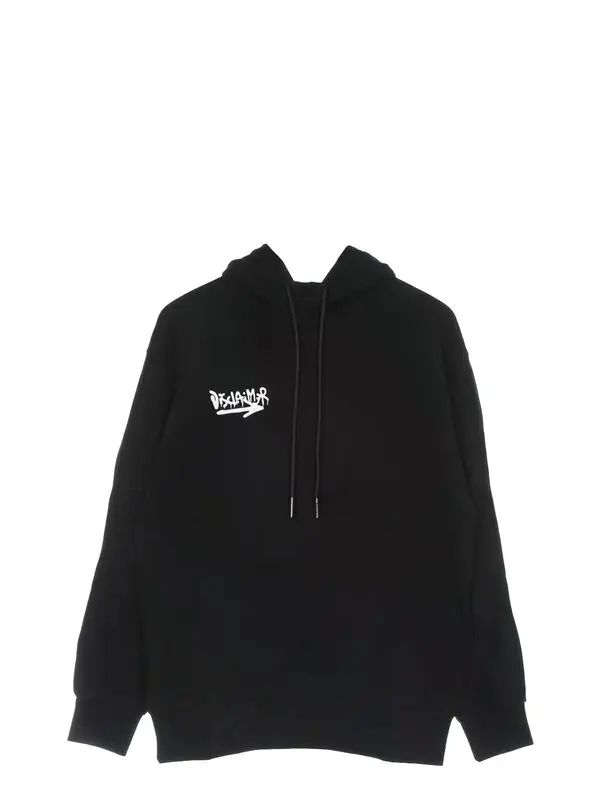 DISCLAIMER Hooded Sweatshirt With Graffiti Print - Black
