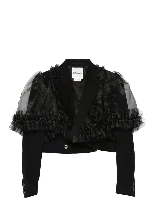 Noir Kei Ninomiya Ruffled Cropped Jacket - Black