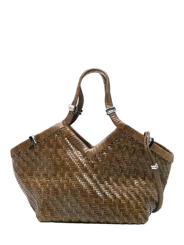 Benedetta Bruzziches Woven Leather Tote Bag - Brown