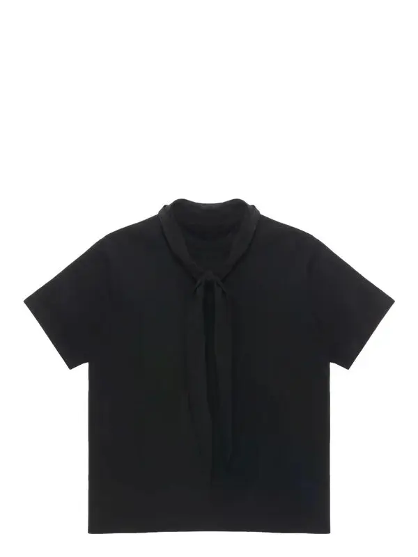 Carven Scarf-collar Cotton T-shirt - Black