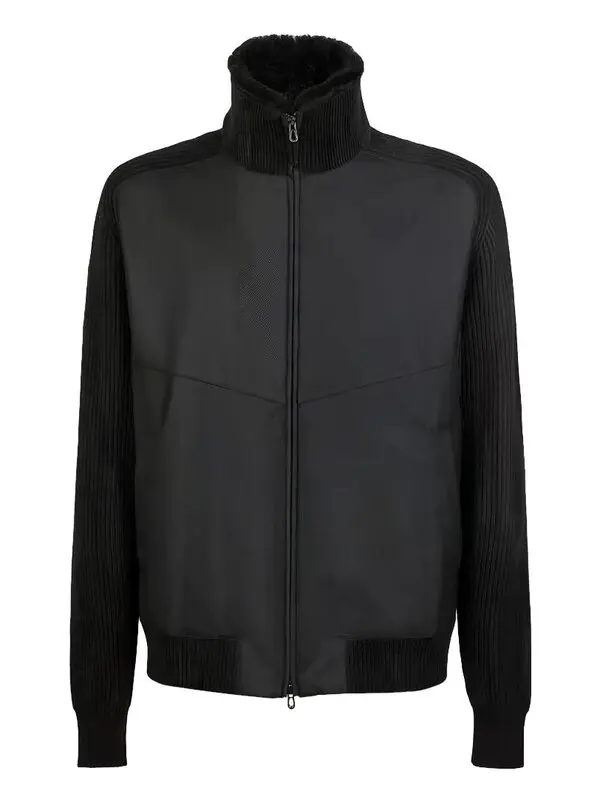 Sease Zip Shearling Bomber Jacket - Black