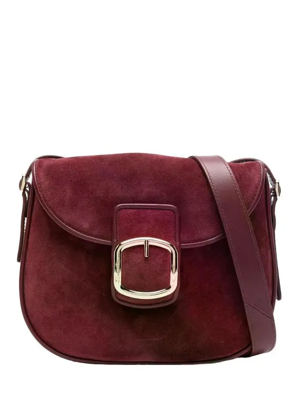 Santoni Buckled Leather Shoulder Bag - Red