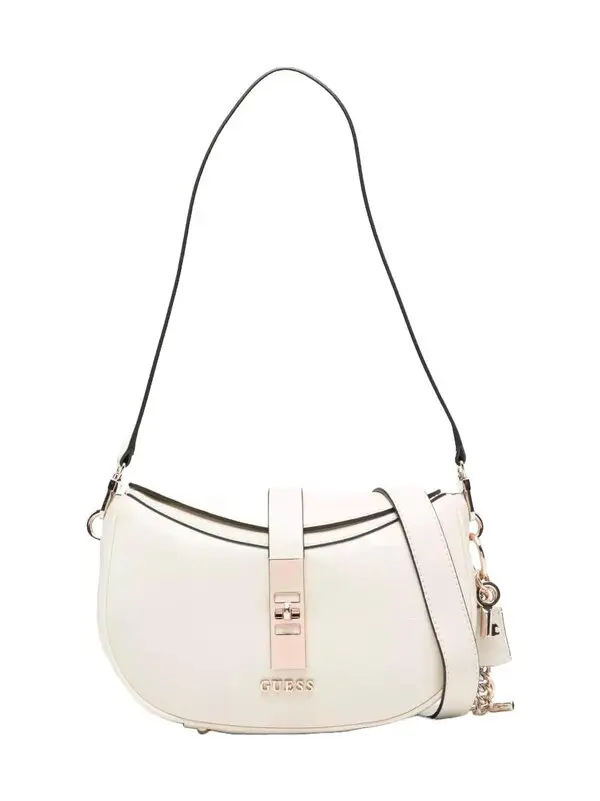 Guess Brooke Logo Charm Shoulder Bag - Neutrals