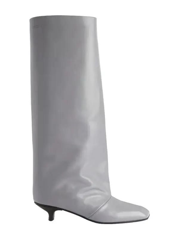 Vicini Square-toe Tube Knee-high Boots - Grey