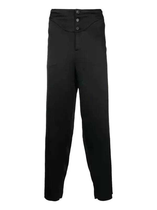 Saint Laurent Buttoned Tapered Trousers - Black