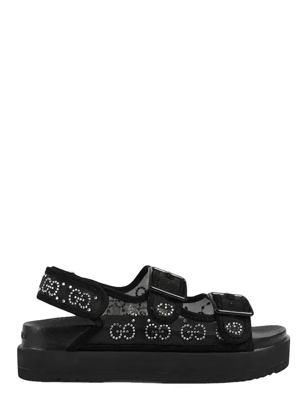 Gucci Gg Crystal Sandals - Black