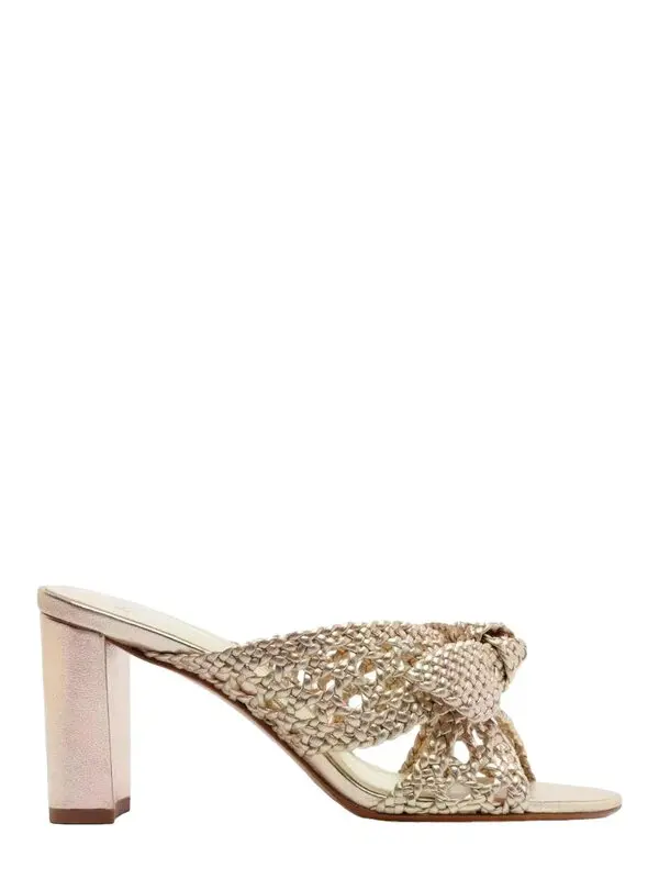 ALEXANDRE BIRMAN Belinda Woven Knot Mules - Gold