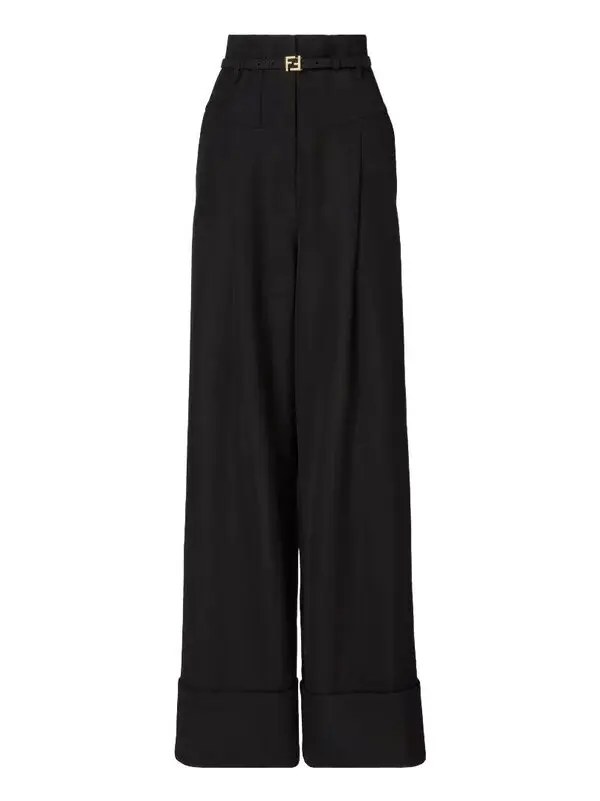 Fendi Wide-leg Trousers - Black