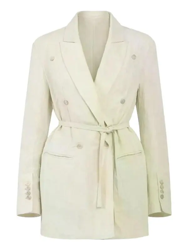 Masnada Belted Double-breasted Jacket - Neutrals