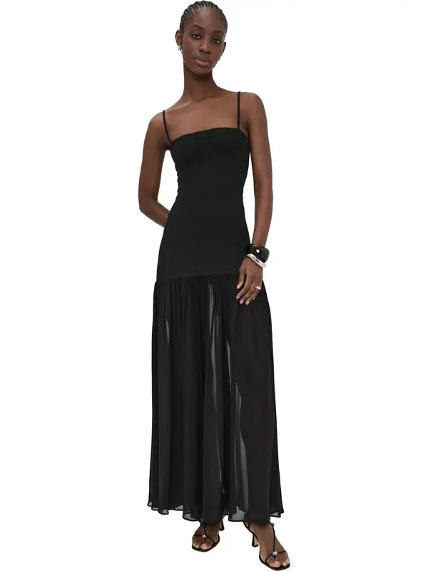 Hunza G Hybrid Maxi Dress - Black