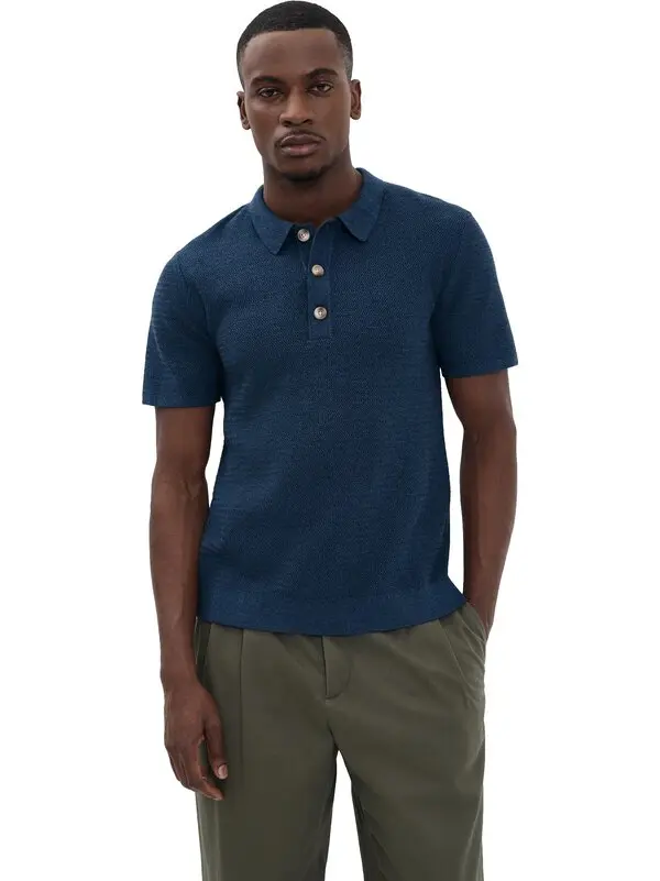 Rails Nathan Knit Polo - Harbour
