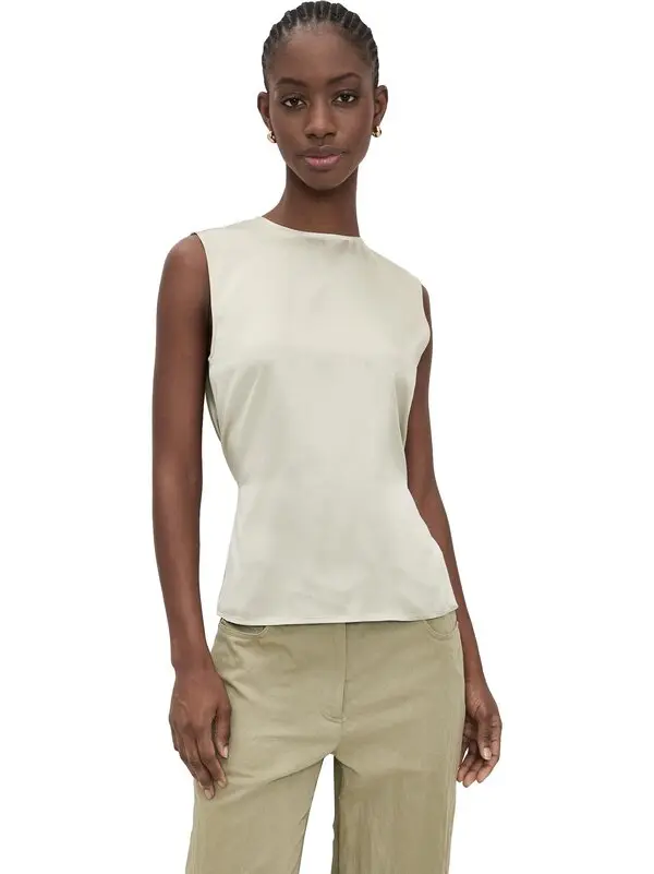 Helmut Lang Silk Scarf Draped Top - Green Tea