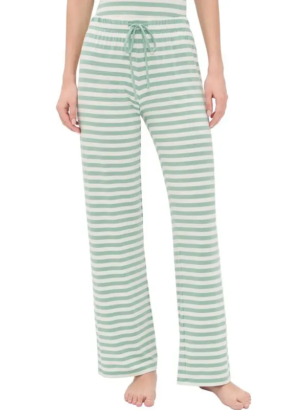 Z Supply Striped Jersey Pants - Crystal Green