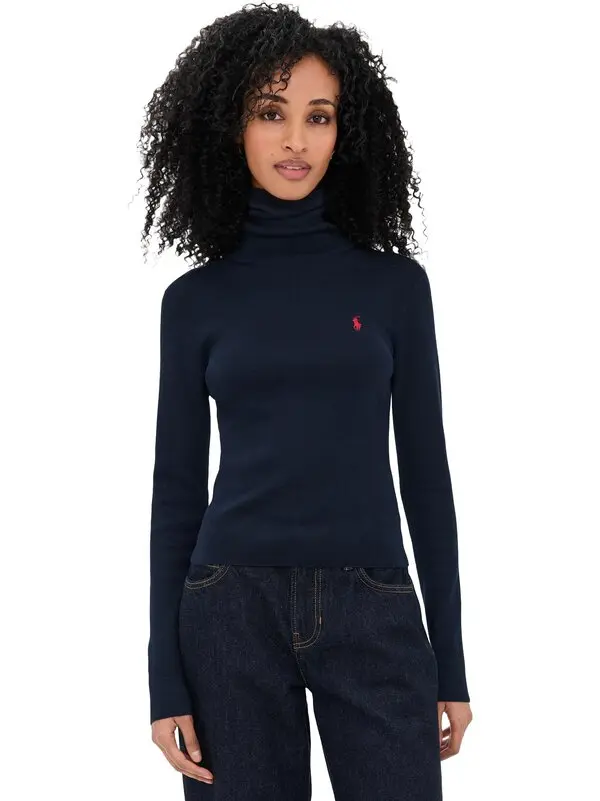 Polo Ralph Lauren Pima Cotton Shrunken Turtleneck - Hunter Navy