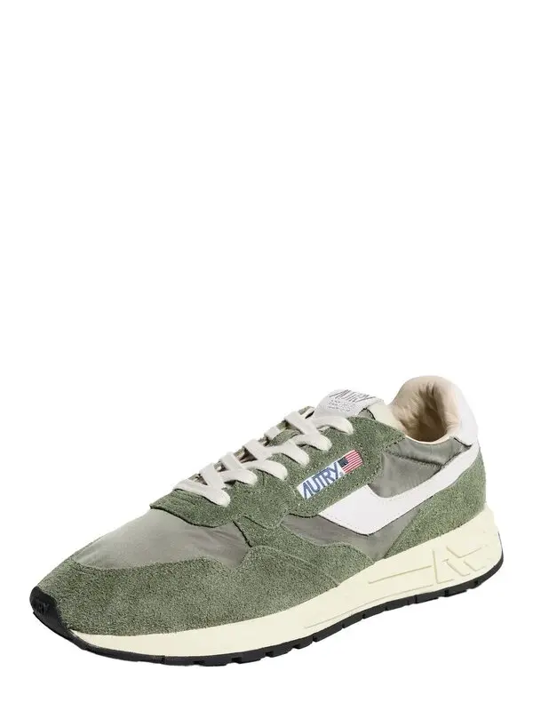 AUTRY Reelwind Low Nylon Suede Sneakers - Nylon/crack Wht/sage