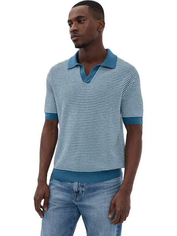 Madewell Jc Stitch Polo - Steel Blue