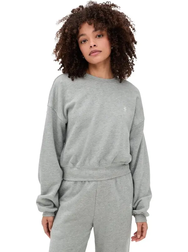 Eterne Cropped Crewneck Sweatshirt - Heather Grey
