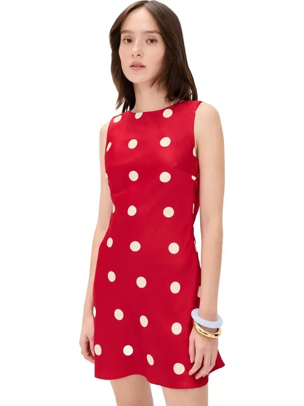 BAILEY ROSE Polka Dot Mini Dress - Cherry