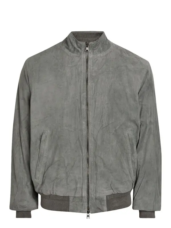 Polo Ralph Lauren Suede Bomber Jacket - Dark Grey