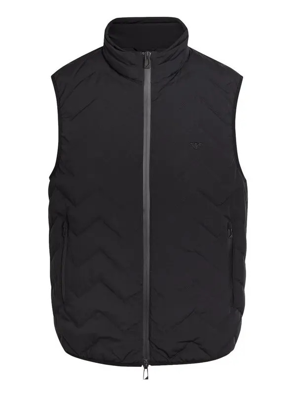 Emporio Armani Water-repellent Padded Stretch-nylon Gilet - Black