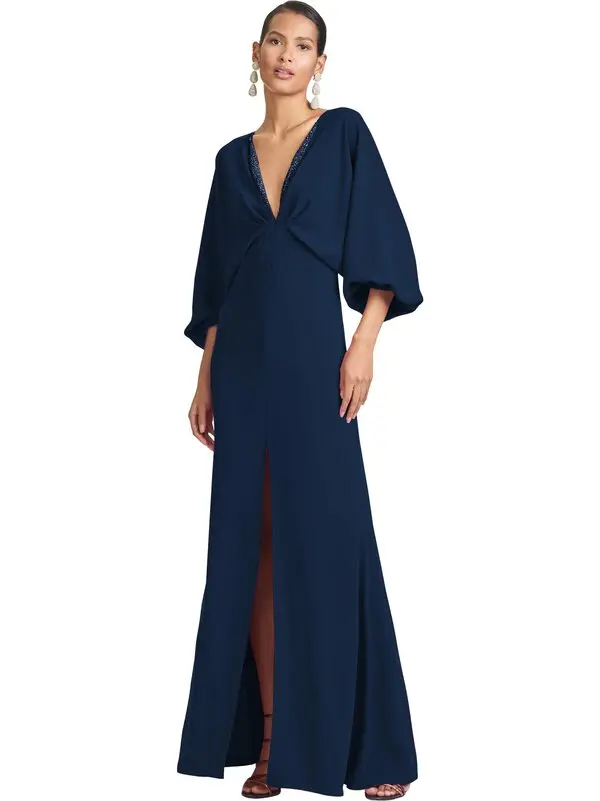 Sachin & Babi Gabby A-line Gown - Navy