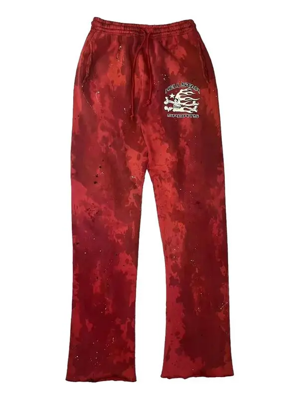 HELLSTAR Tie-dye Track Pants With Graphic Print - Red