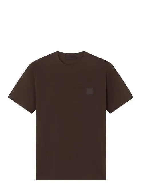 Stone Island Logo Patch Cotton T-shirt - Dark Brown