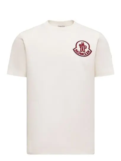 Moncler Logo Patch Cotton T-shirt - White