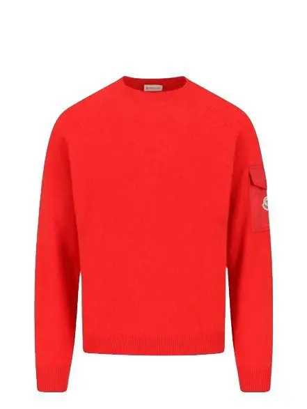 Moncler Girocollo Tricot Crewneck Sweatshirt - Red