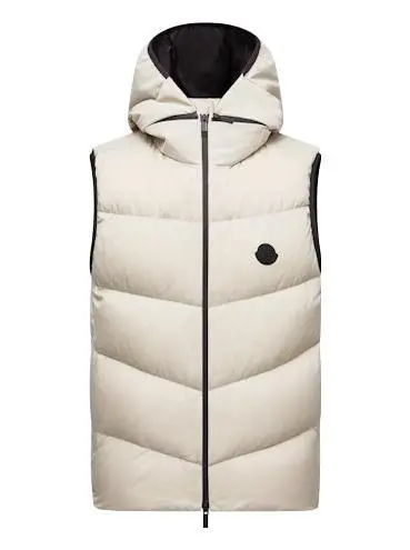 Moncler Guersac Hooded Diagonal-quilted Gilet With Detachable Hood - Light Grey