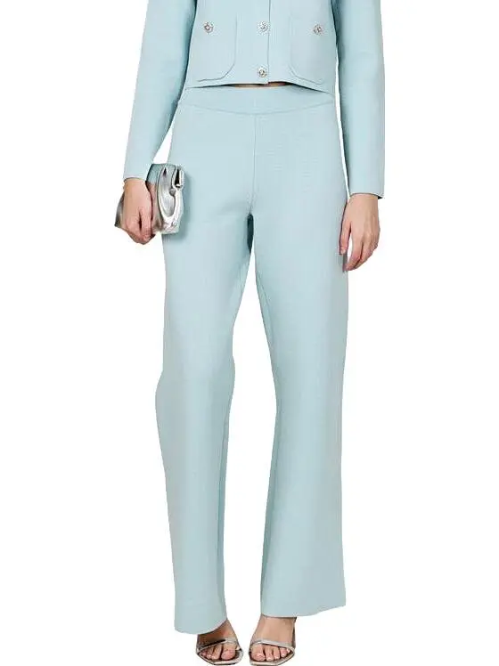 Endless Rose Relaxed Fit Wide Leg Sweater Pants - Powder Blue
