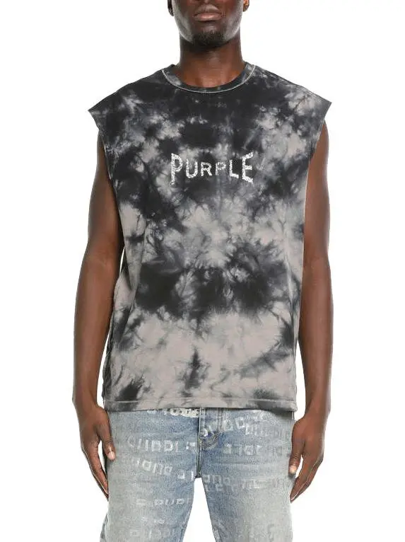 PURPLE BRAND Sleeveless Cotton Graphic T-shirt - Grey