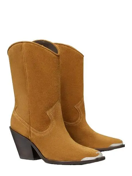 Tory Burch Western Boot - Toasted Ginger/cappucino Suede