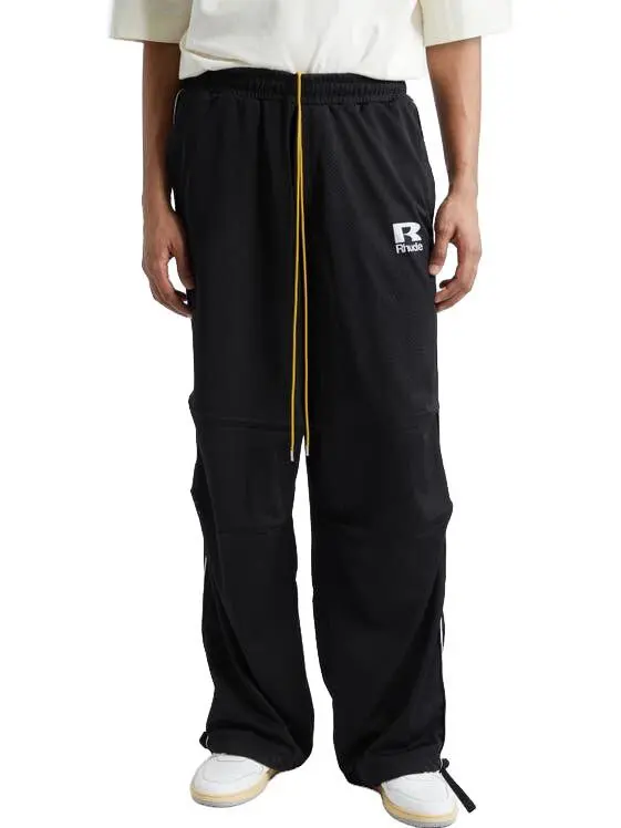 Rhude Piped Parachute Track Pants - Black/white